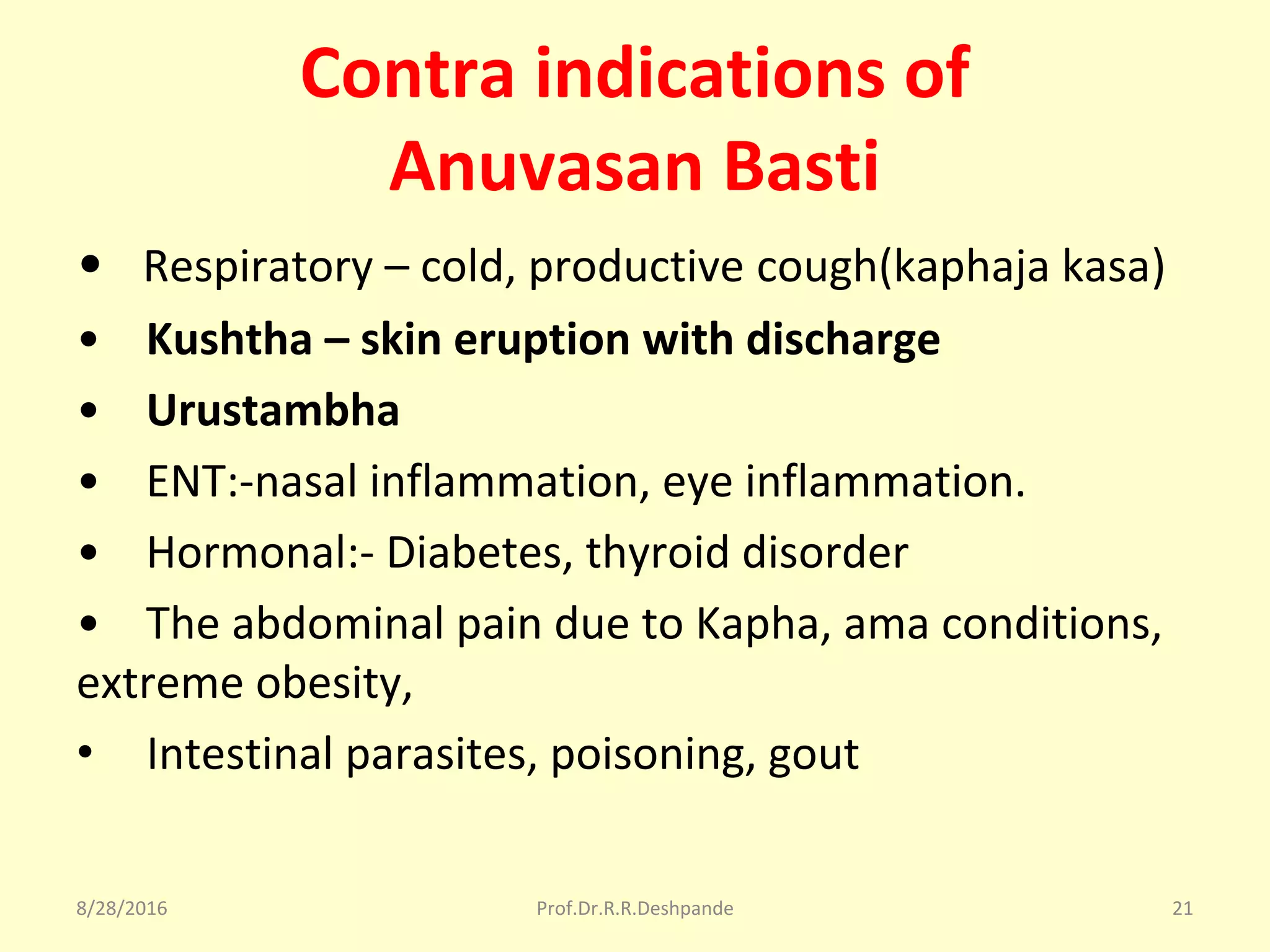 Ayurvedic Basti ( medicated enemata) | PDF