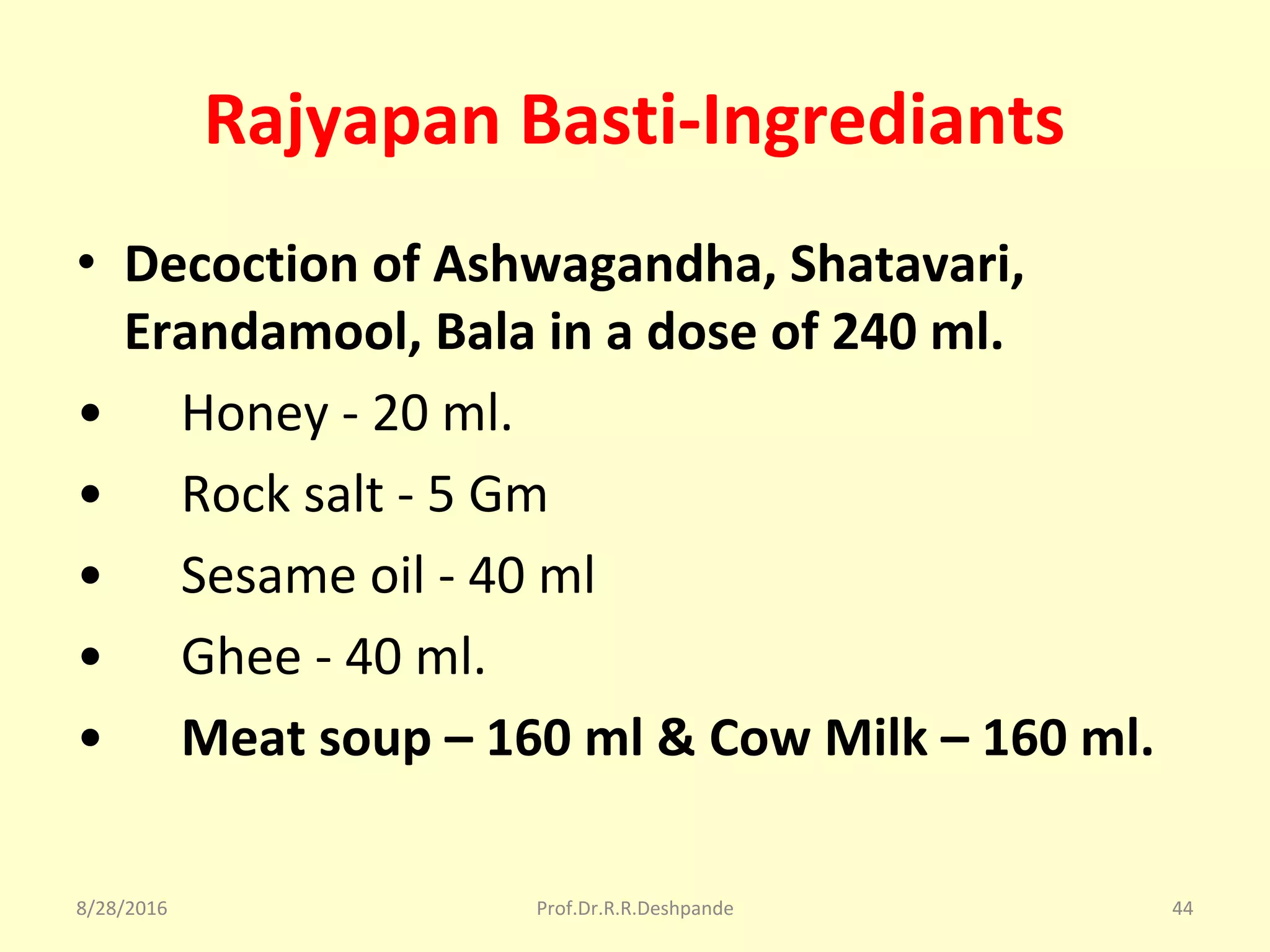 Ayurvedic Basti ( medicated enemata) | PDF