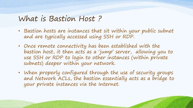 Bastion Host : Amazon Web Services | PPT