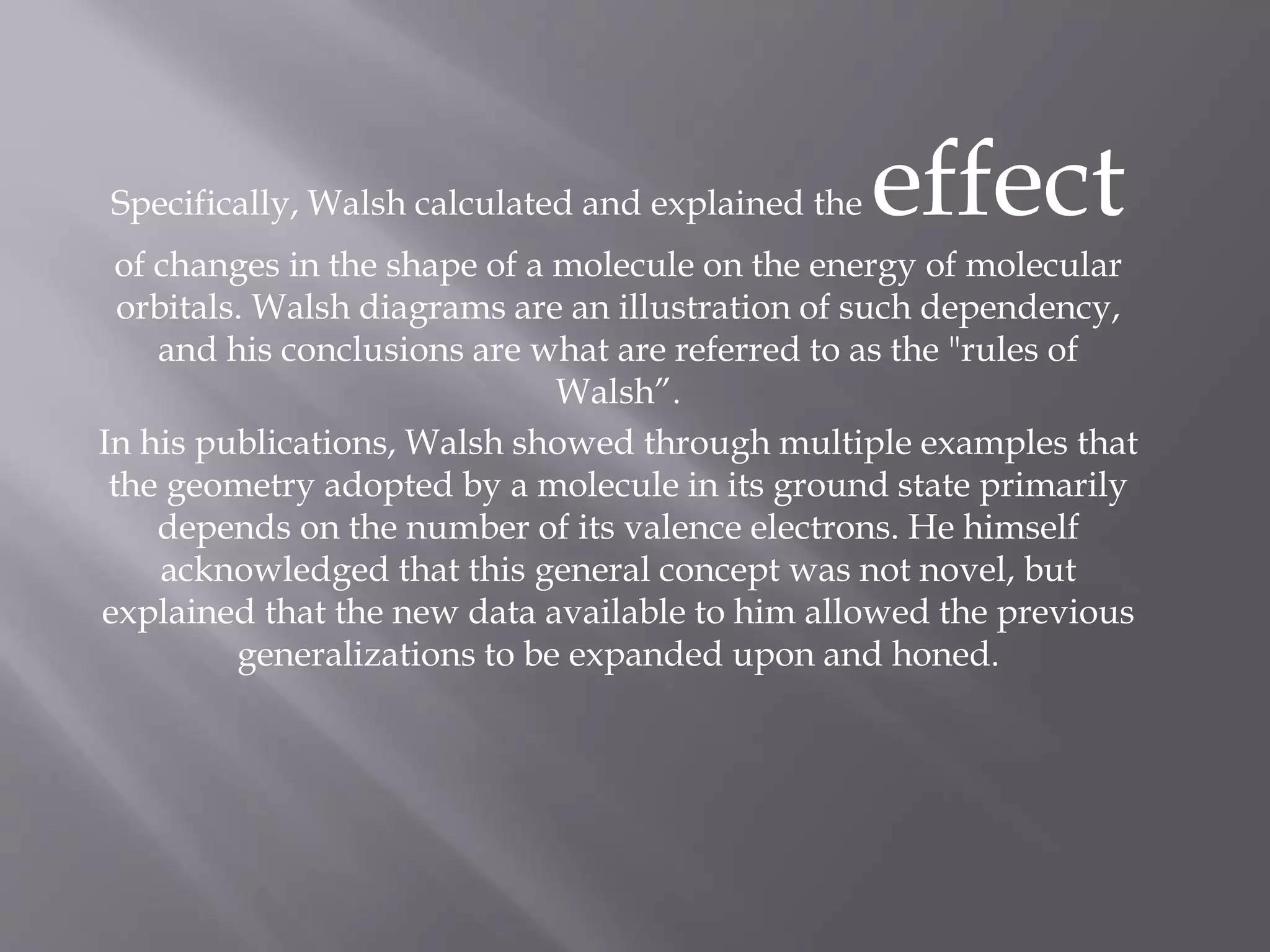 WALSH DIAGRAM- SEMINAR TOPIC | PPTX