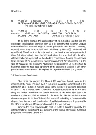 The Ekegusii Determiner Phrase Analysis in the Minimalist Program | PDF