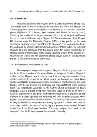 The Ekegusii Determiner Phrase Analysis in the Minimalist Program | PDF