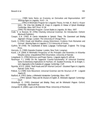 The Ekegusii Determiner Phrase Analysis in the Minimalist Program | PDF