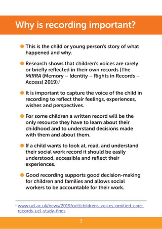 Recording in Children's Social Work - BASW - 10 Top Tips | PDF