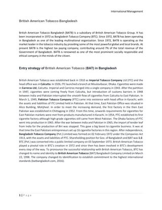 British american tobacco (bat) | PDF