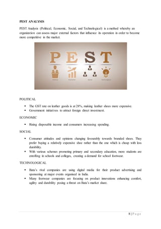 Bata BCG matrix, swot analysis and PEST analysis | DOCX