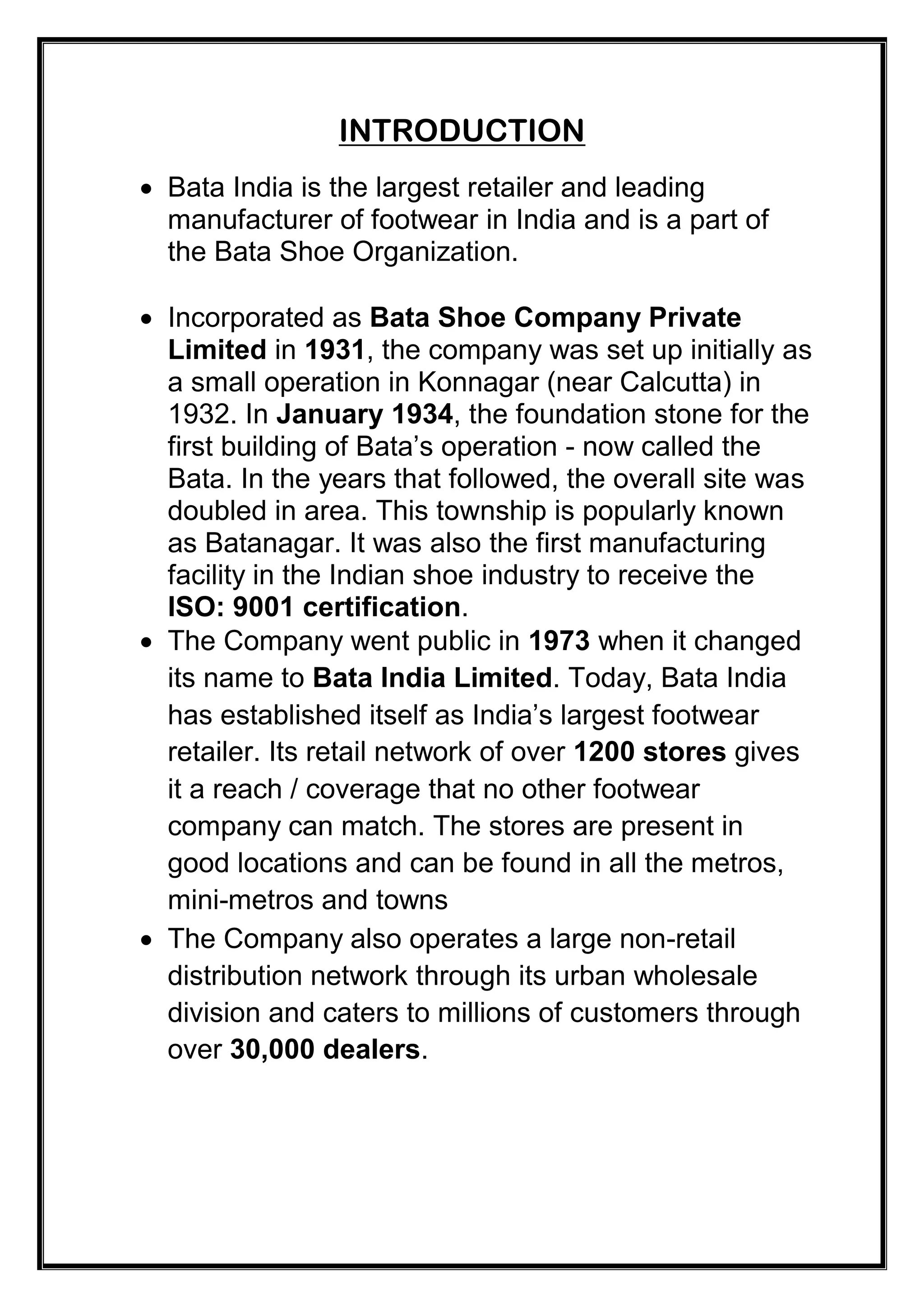 Bata retail management | PDF