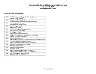 Bataan Caravan Program | PDF