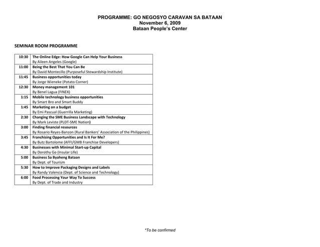 Bataan Caravan Program | PPT