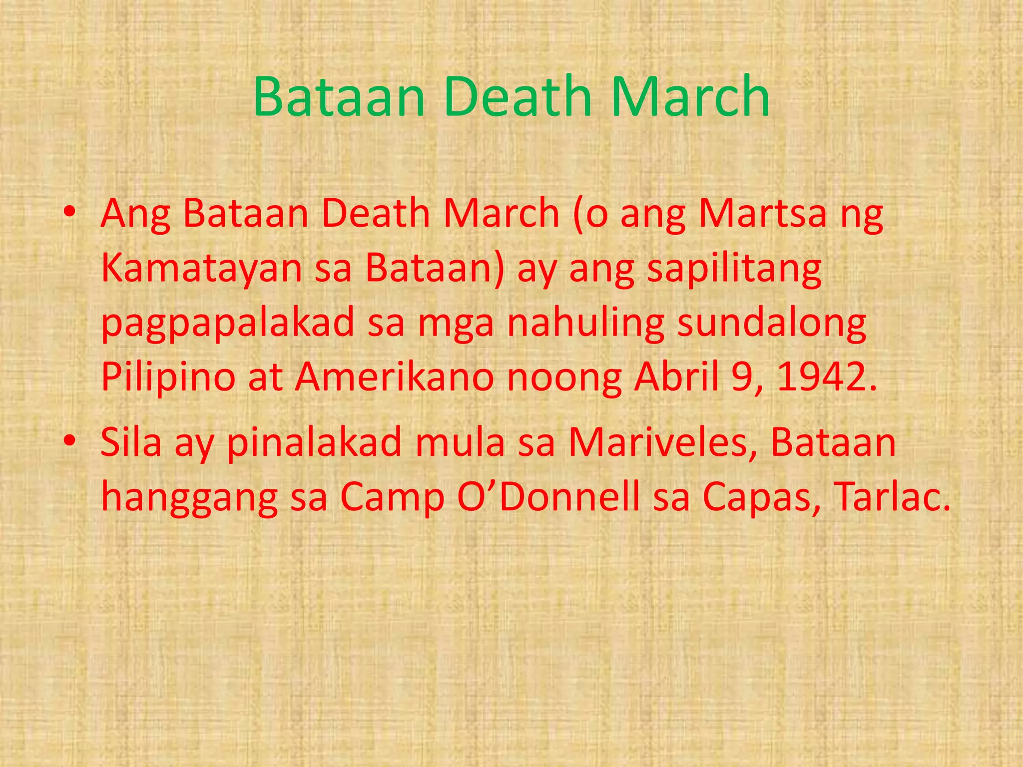 Bataan death march | PPTX