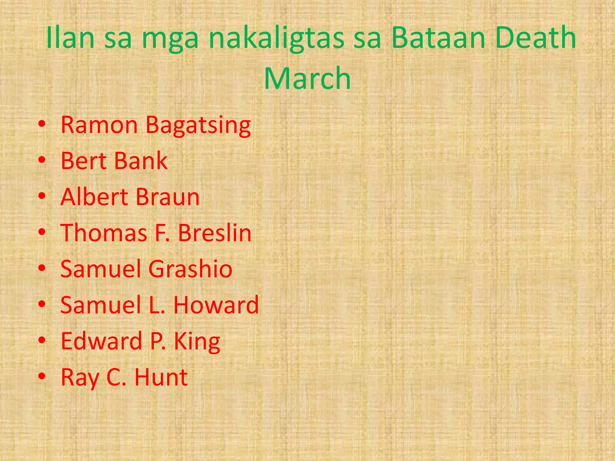 Bataan death march | PPTX