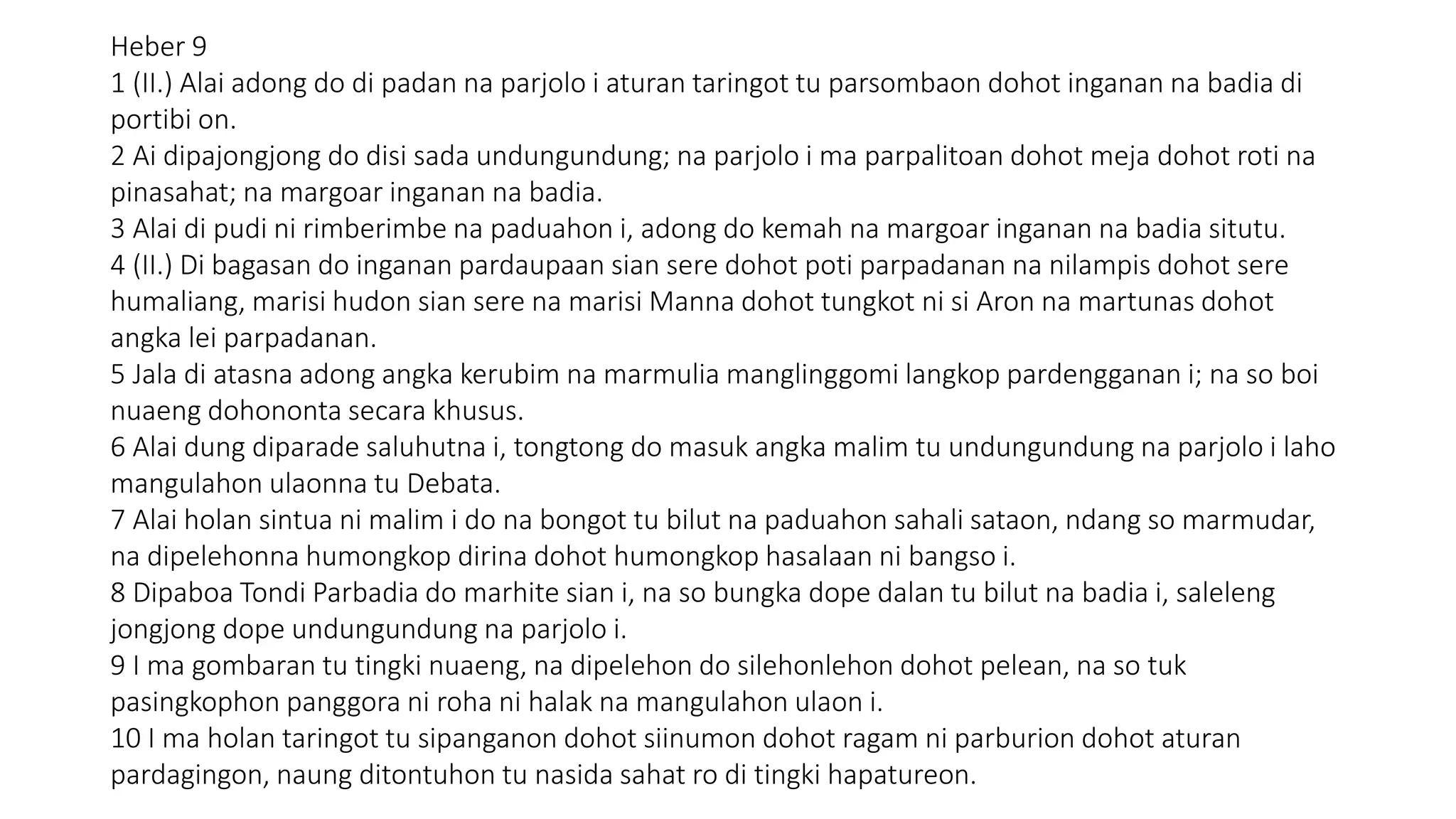 Batak Toba - Mudar Na Arga Ni Jesus Kristus - The Precious Blood of ...