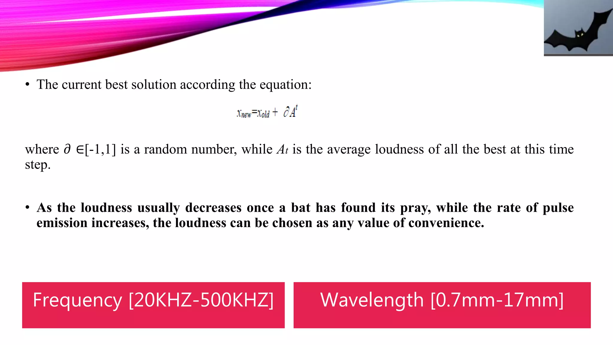 Bat algorithm | PPTX
