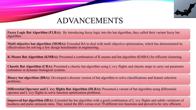 Bat algorithm | PPTX