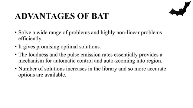 Bat Algorithm Pptx Technology And Computing