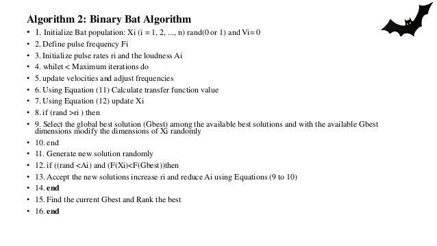 Bat algorithm