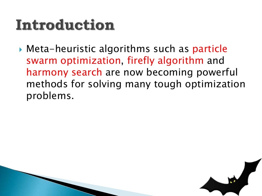 Bat Algorithm And Applications