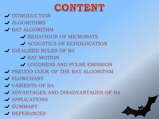 Bat Algorithm_Basics | PPTX