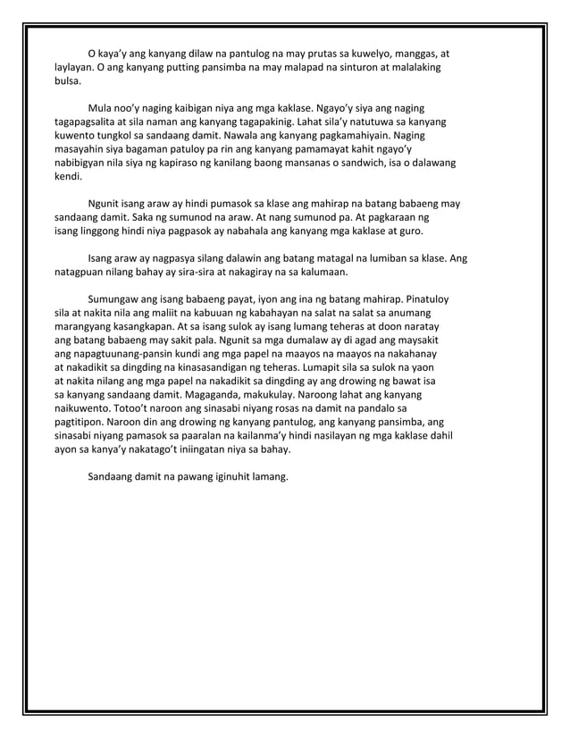 Mga Kwentong Bayan at Tula - Grade 7 | DOCX