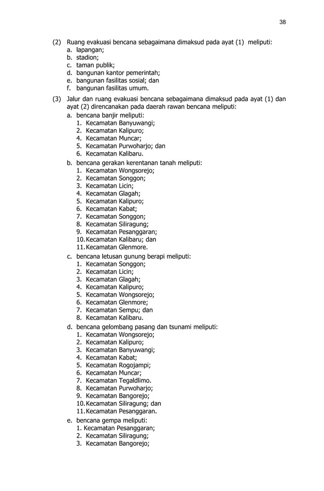 Batang tubuh raperda rtrw kab. banyuwangi th. 2012 2032 | PDF