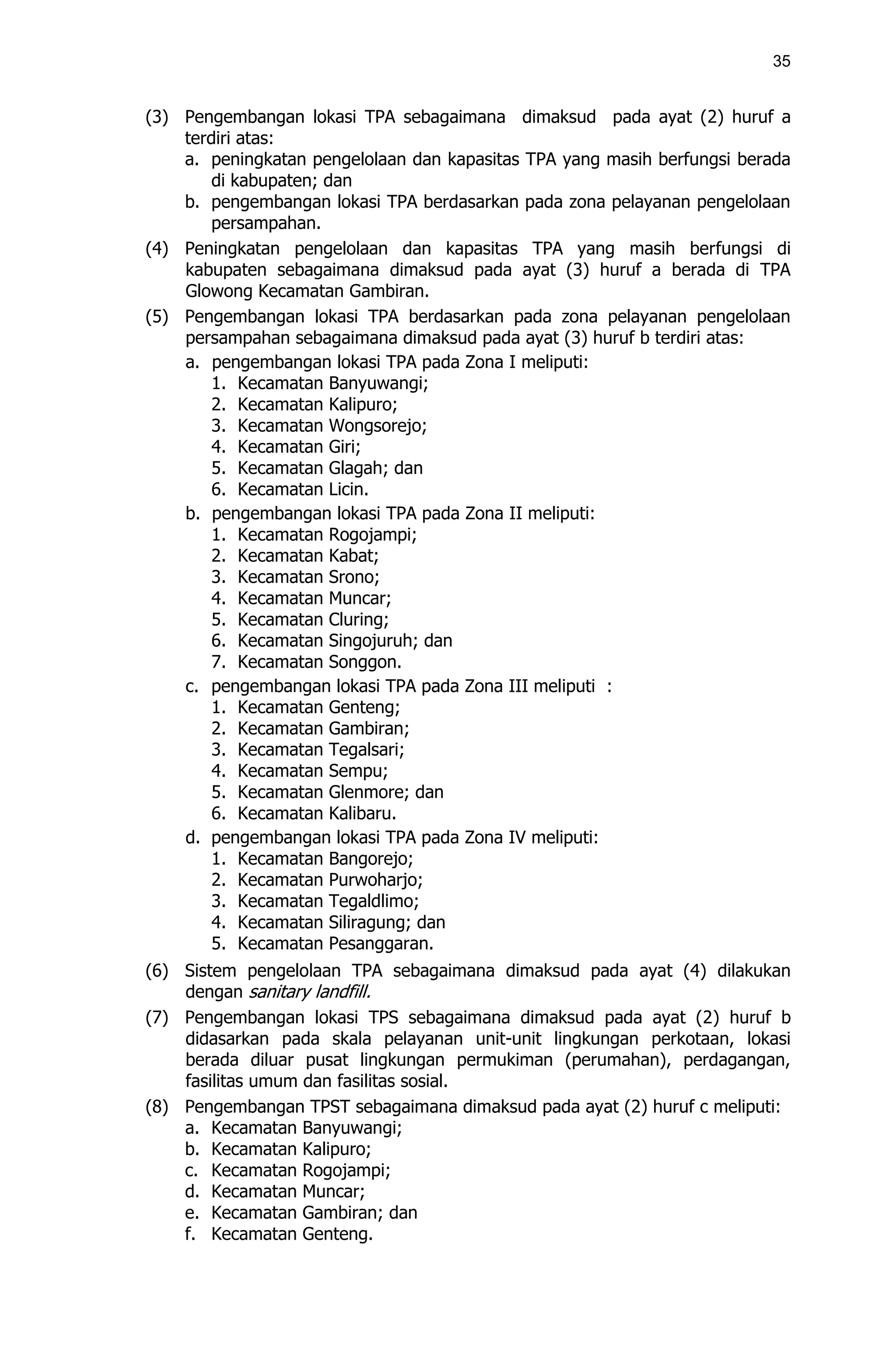 Batang tubuh raperda rtrw kab. banyuwangi th. 2012 2032 | PDF