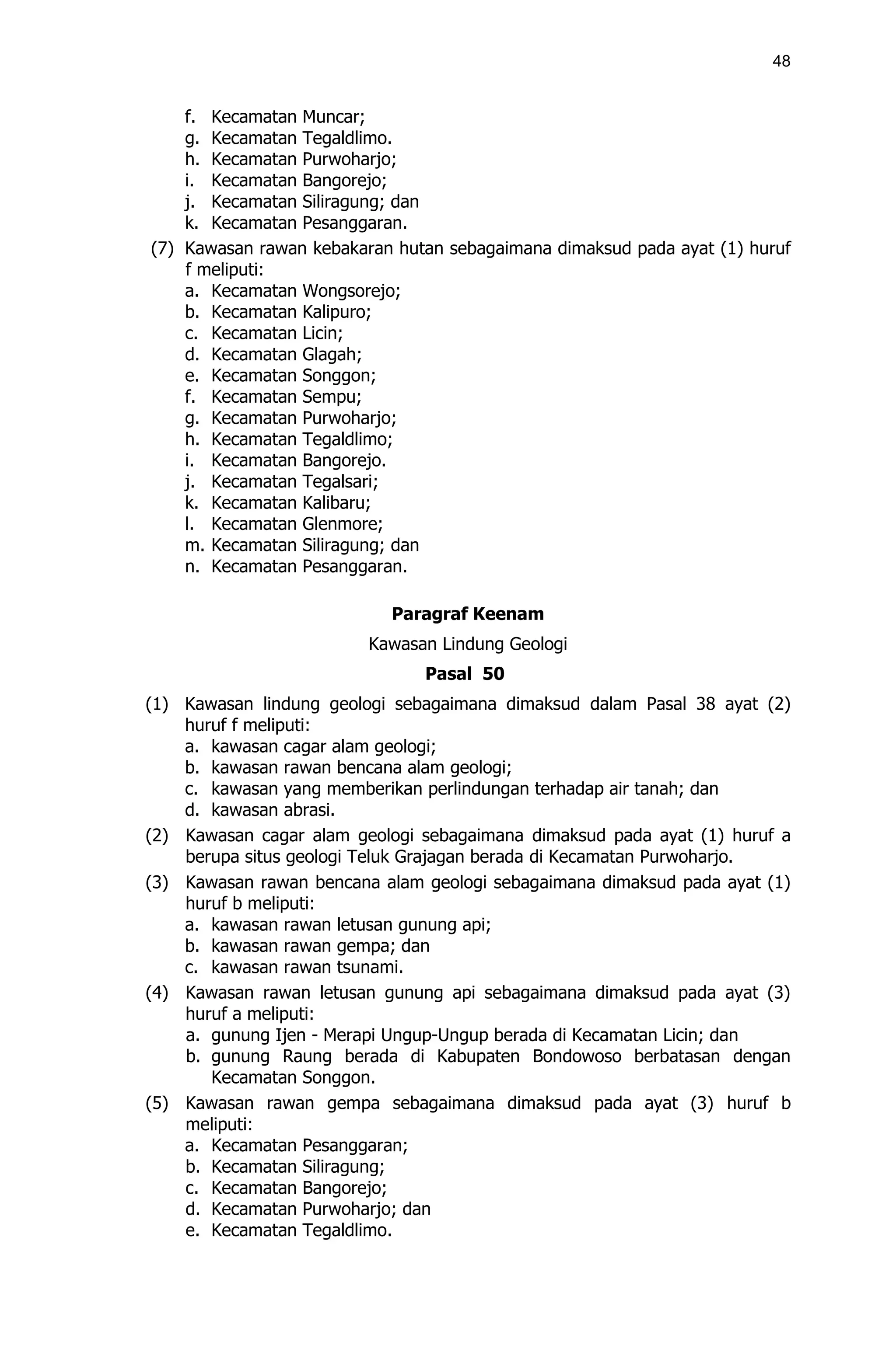 Batang tubuh raperda rtrw kab. banyuwangi th. 2012 2032 | PDF