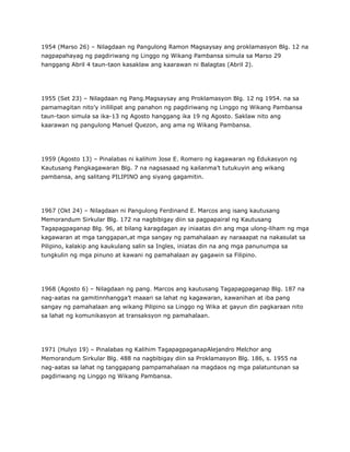 Batas ng wikang filipino | PDF