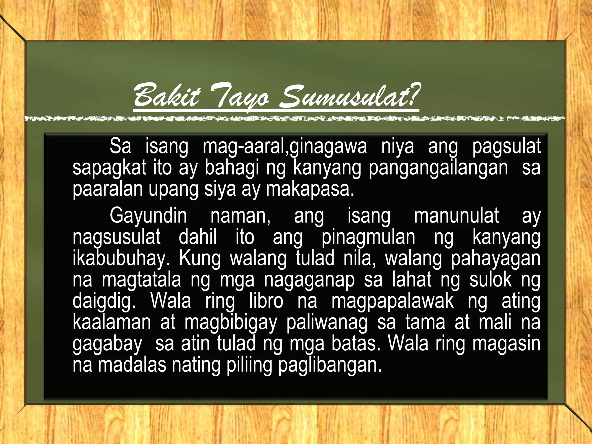Batayang Kaalaman sa Pagsulat | PPT