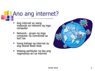 Batayang Pagsasanay Sa Paggamit Ng Internet | PPT
