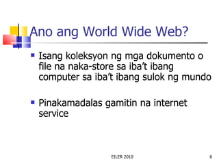 Batayang Pagsasanay Sa Paggamit Ng Internet | PPT
