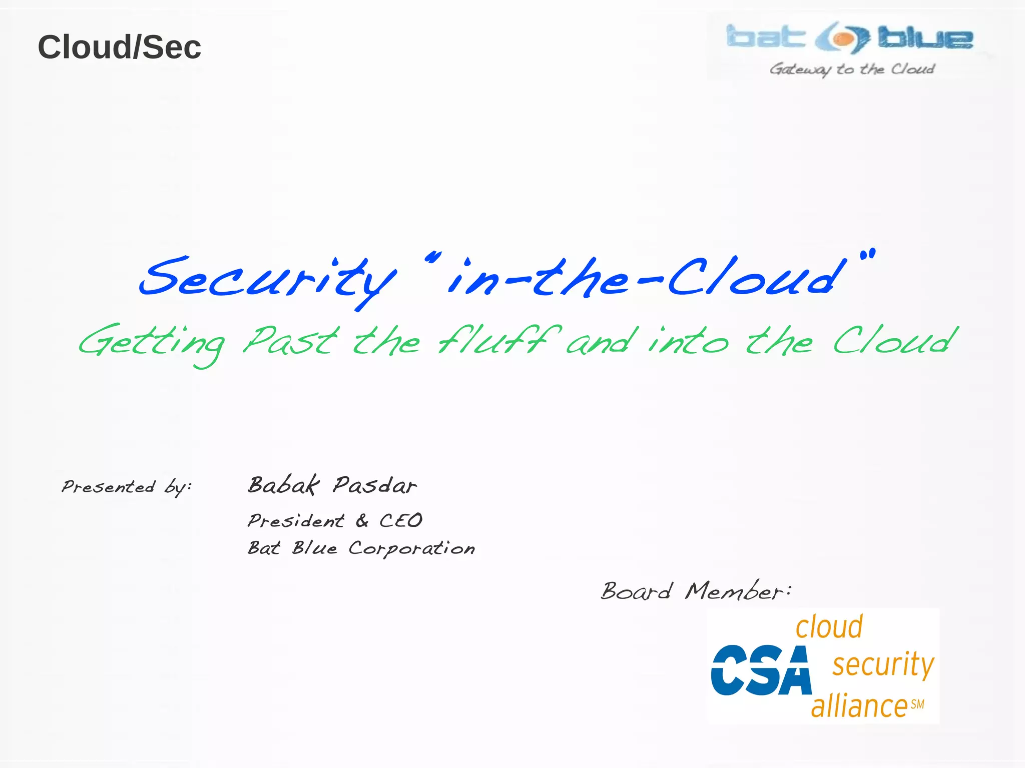 Bat Blue Cloud Sec Presentation 4 | PPT