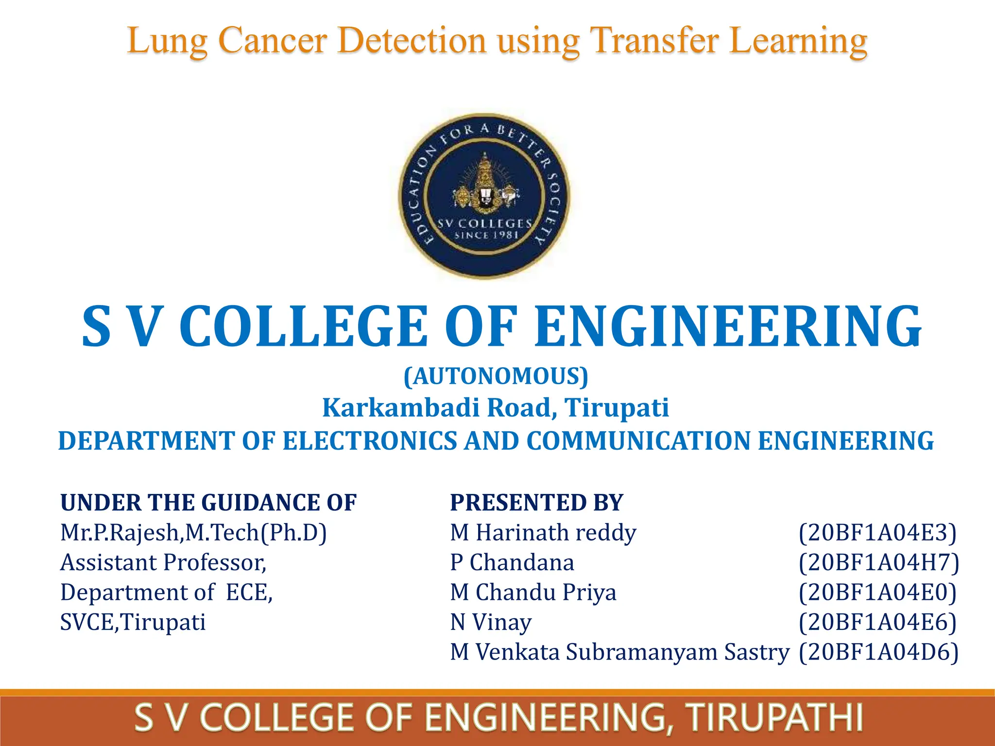 Batch -13.pptx lung cancer detection using transfer learning | PPT