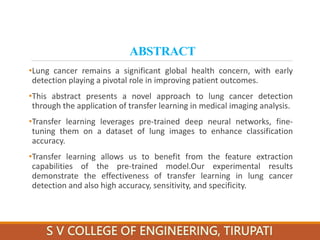 Batch -13.pptx lung cancer detection using transfer learning | PPT