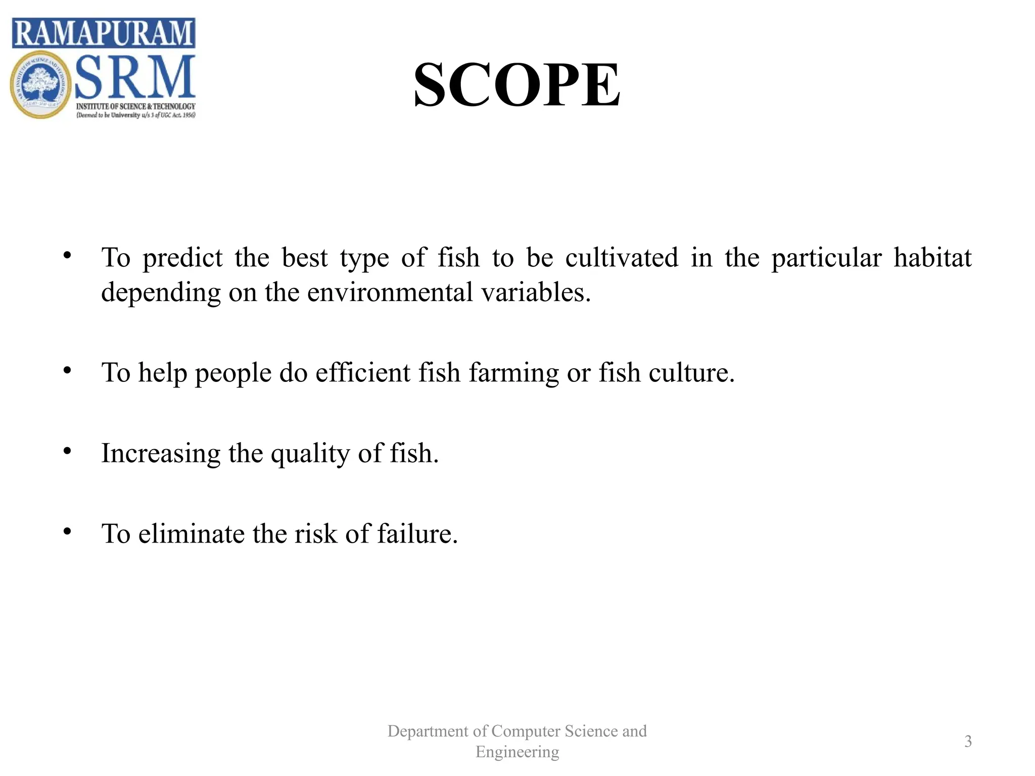 SMART FISH FARMING RECOMENDATION SYSTEM USING K-MEANS ALGORITHM | PPTX