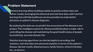 heart disease predction using machiine learning | PPTX