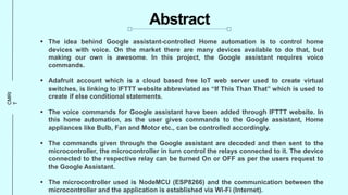 Google Voice Assistance Based Smart Home Automation | PPTX