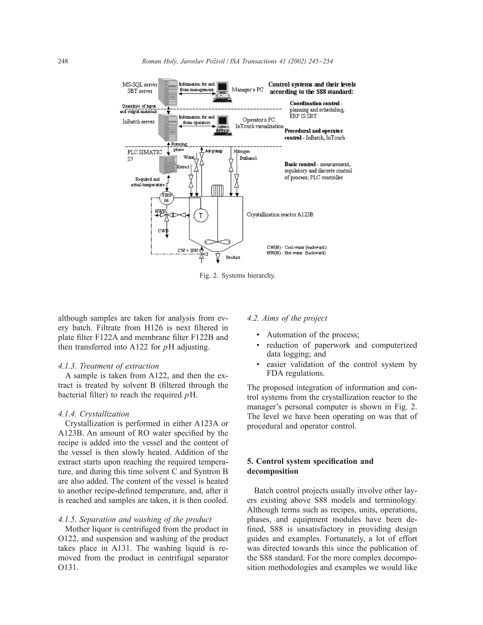 Batch control system project for a pharmaceutical plant | PDF