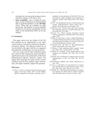 Batch control system project for a pharmaceutical plant | PDF