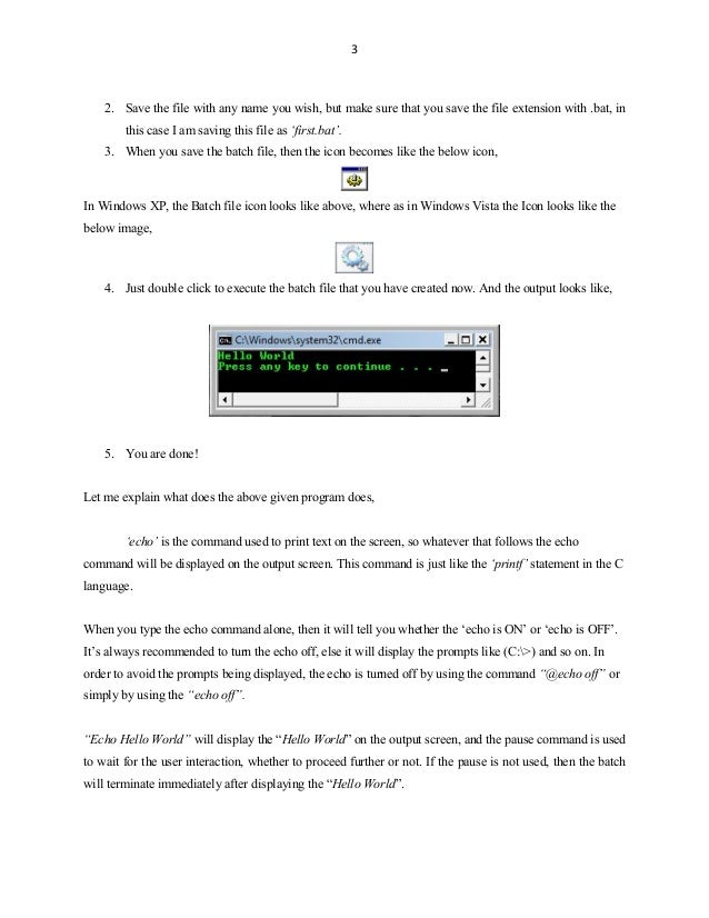Ppt How To Make A Batch File Using Dos Commands