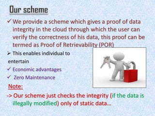 Data Integrity proofs in cloud storage | PPT