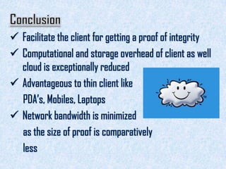 Data Integrity proofs in cloud storage | PPT