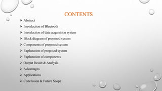 Bluetooth based industrial data acquisation system | PPTX