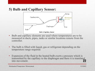 Mechanical temperature measuring devices and their applications | PPTX