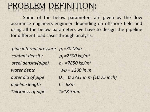 modeling and analysis of subsea pipeline by fem | PPTX | Civil ...