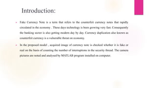 Project on fake currency recognition using image processing ppt final ...