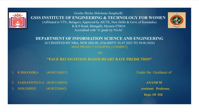Face recognition based heart beat prediction | PPT