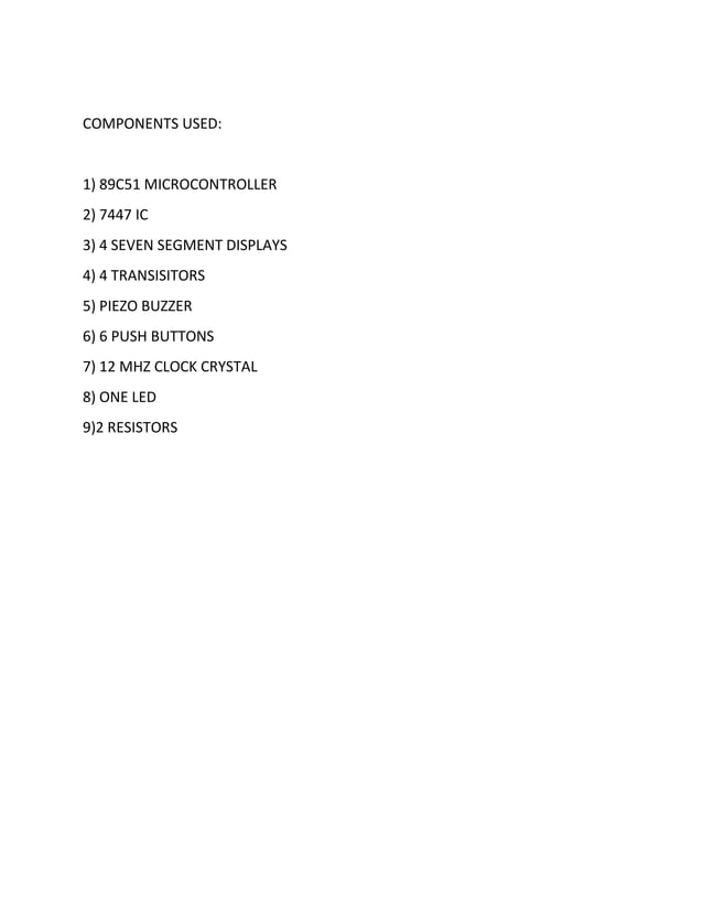 Design of Microwave oven using 8051 micro controller | PDF | Computing | Technology & Computing