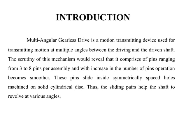 Gearless angular power transmission system | PPTX