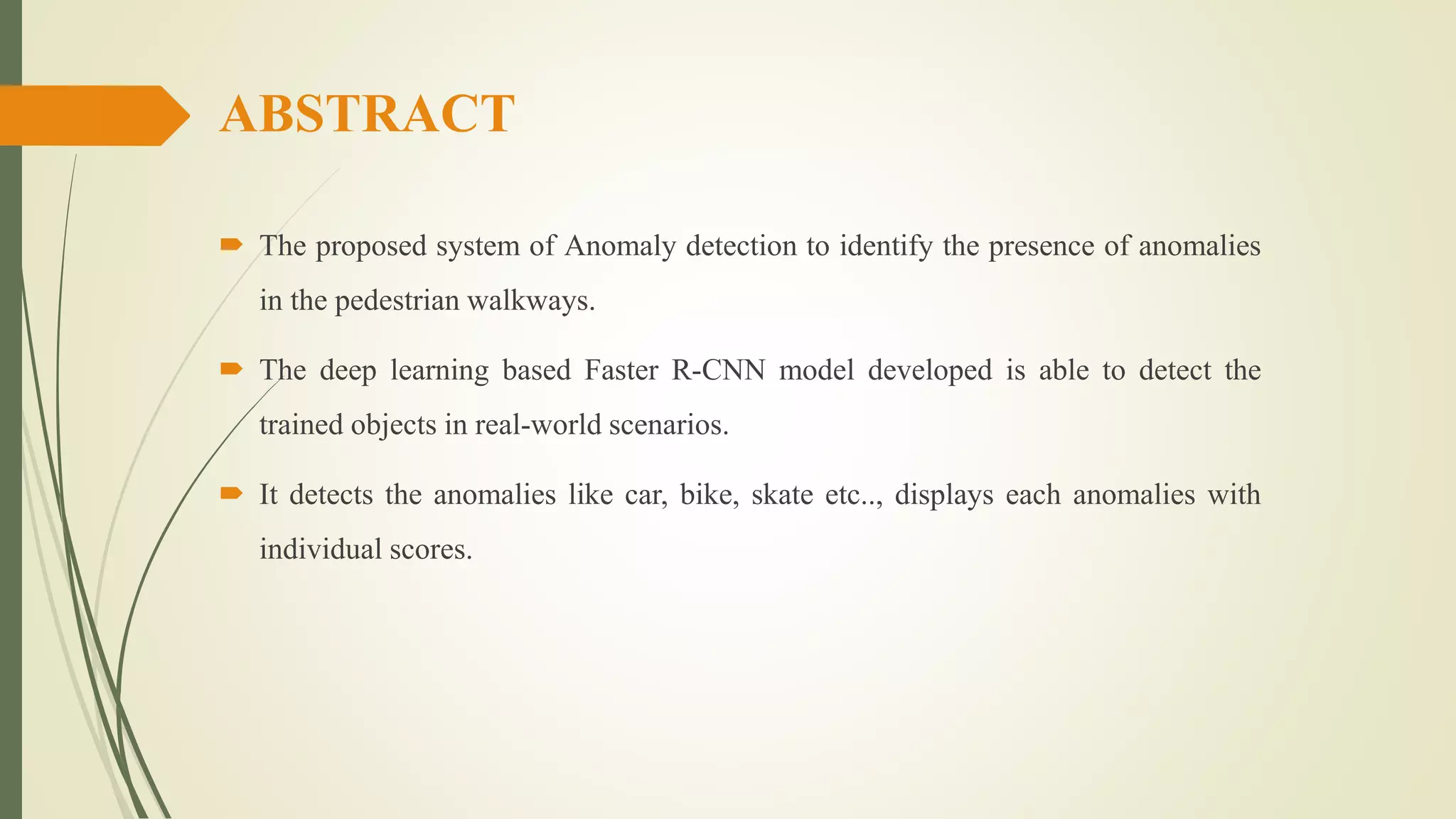 Anomaly Detection of Human Movements in Pedestrian walkway | PPT