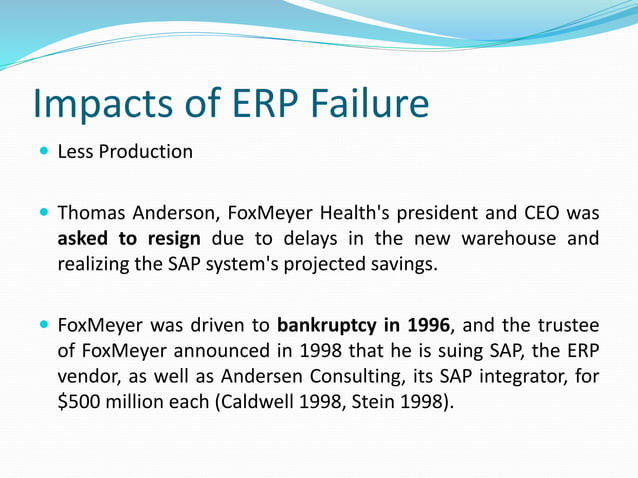 ERP Case Study - Failure case - FoxMeyer Case | PPTX
